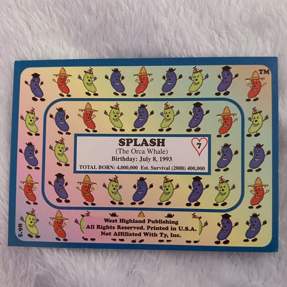 Ty | Toys | Trading Card Splash The Orca Whale | Poshmark